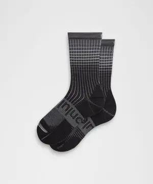 Lululemon Power Stride Crew Socks Graphite Grey/black