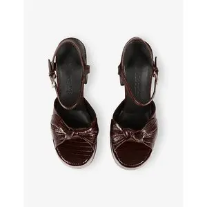 The Kooples Lizard-embossed Leather Platform Sandals