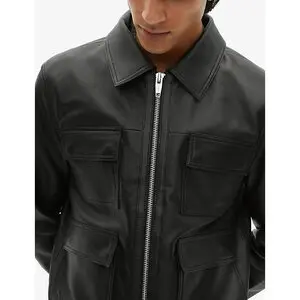 The Kooples Four-pocket Zip-up Leather Jacket