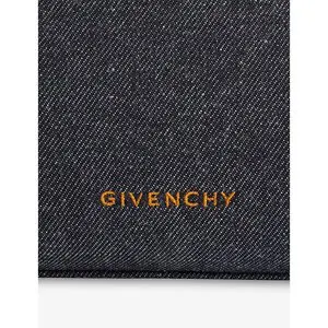 Givenchy Logo-embroidered Denim Pouch - Indigo Blue