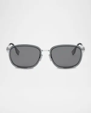 Fendi Metal Rectangle Sunglasses - Greyother Smoke