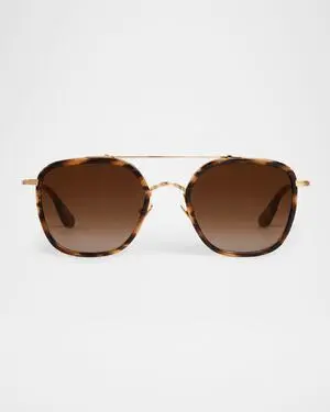 Krewe Acetate & Titanium Aviator Sunglasses - Venezia