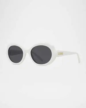 Loewe Round Acetate Sunglasses Ivory