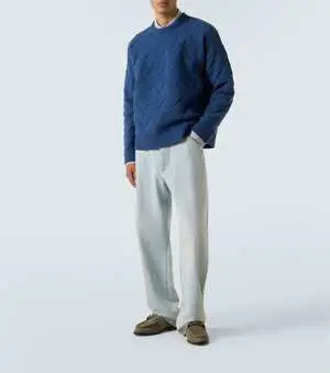 Bottega Veneta Intreccio Wool-blend Sweater - Blue