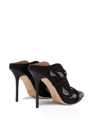 MALONE SOULIERS 100mm Maureen Embellished Heeled Mules - Black