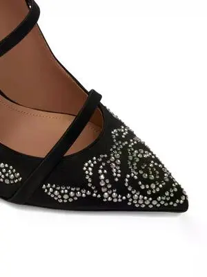 MALONE SOULIERS 100mm Maureen Embellished Heeled Mules - Black