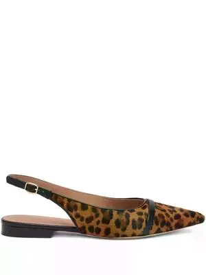 MALONE SOULIERS Jama Leopard-print Slingback Flats