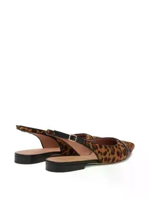 MALONE SOULIERS Jama Leopard-print Slingback Flats