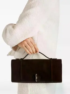 MALONE SOULIERS Suede Clutch With Top Handle - Brown