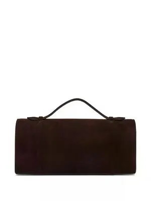 MALONE SOULIERS Suede Clutch With Top Handle - Brown