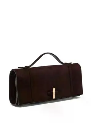MALONE SOULIERS Suede Clutch With Top Handle - Brown