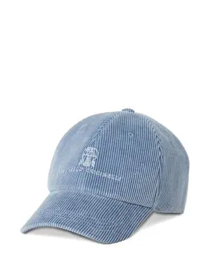 Brunello Cucinelli Logo Cotton Baseball Cap Clear Blue