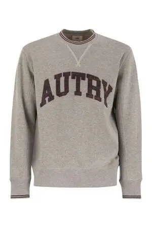 AUTRY Crew-Neck Sweatshirt With Logo - Grey