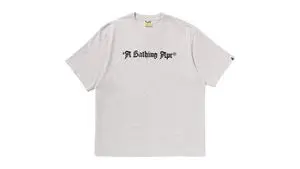 BAPE A Bathing Ape Logo Relaxed Fit Tee Shirt Gray