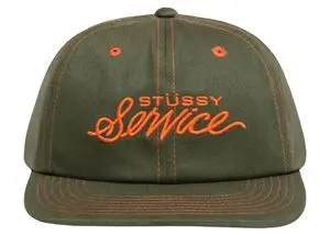 StÜssy Mid Depth Service Strapback - Deep Olive