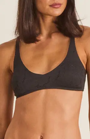 AQUA BLU AUSTRALIA Amelia V-neck Bikini Top - Black