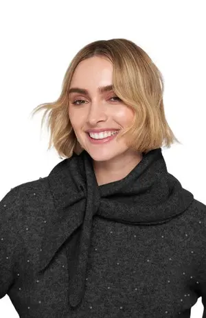 ELLE COLLECTION Sweater Knit Scarf - Black