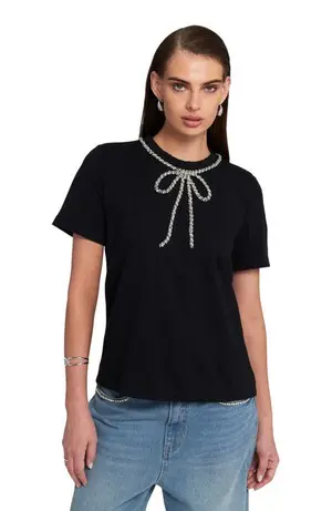 ELLE COLLECTION Embellished Bow T-shirt