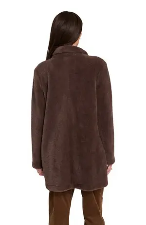 ELLE COLLECTION Fuzzy Knit Mid-length Coat
