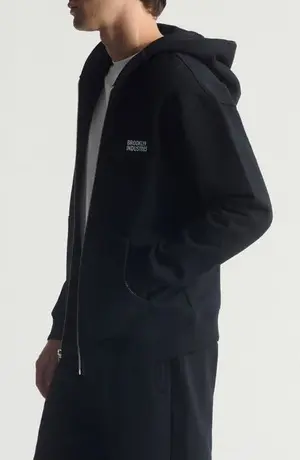 Brooklyn Industries Logo Cotton Zip Hoodie