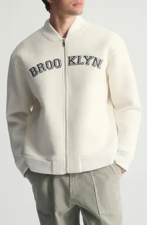 Brooklyn Industries Logo Graphic Zip Sweatshirt