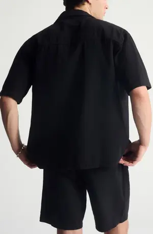 Brooklyn Industries Short Sleeve Cotton & Linen Button-up Shirt