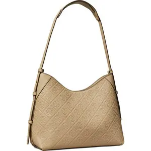 Tory Burch T Monogram Pebble Leather Messenger Bag