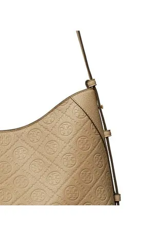 Tory Burch T Monogram Pebble Leather Messenger Bag