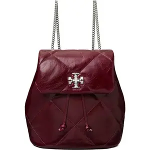Tory Burch Kira Distressed Diamond Quilted Leather Backpack