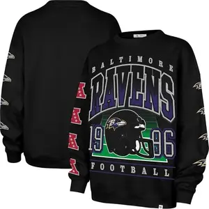 '47 Baltimore Ravens Oversized Pullover Sweatshirt - Black