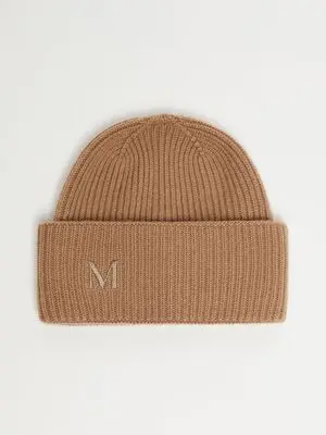Max Mara Rib-Knit Cashmere Beanie Camel