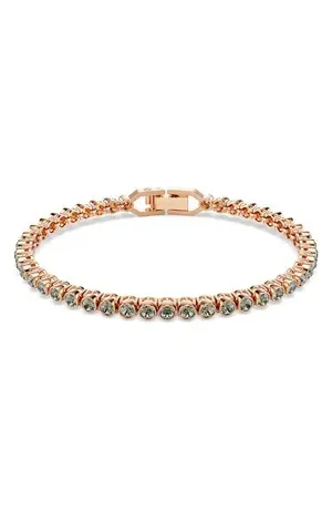 SWAROVSKI Imber Bezel Set Crystal Tennis Bracelet - Rose Gold/green
