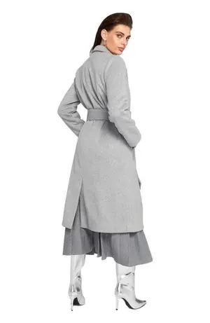 ELLE COLLECTION Belted Melton Wrap Coat
