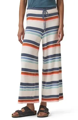 Splendid Striped Knit Wide Leg Pants - Moonstone Multi Stripe