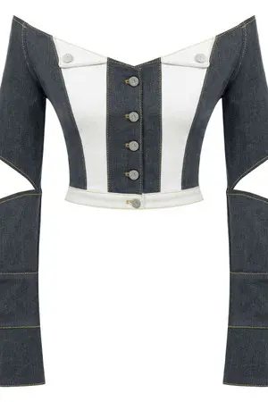 JENDUE Monte Off-shoulder Denim Top