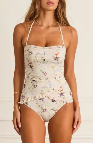 AQUA BLU AUSTRALIA Moonflower Bridget One Piece - White
