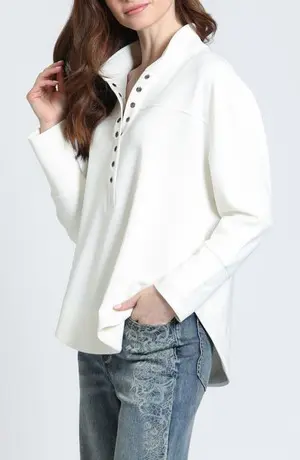 APNY Grommet Henley Long Sleeve Top
