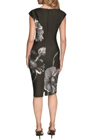Donna Karan New York Floral Print Scuba Knit Sheath Dress