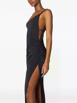 MUGLER Asymmetrical Side-split Midi Dress