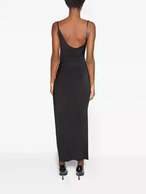 MUGLER Asymmetrical Side-split Midi Dress