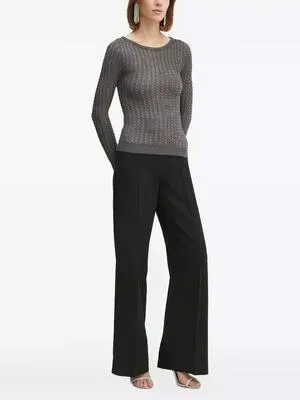 Guess Cable-knit Sweater With Metallic Threading