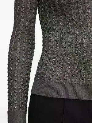 Guess Cable-knit Sweater With Metallic Threading