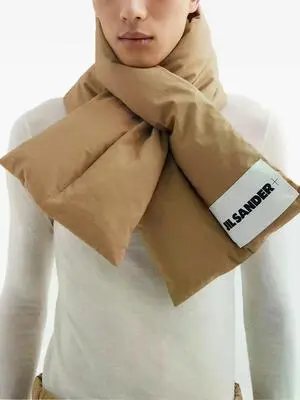 JIL SANDER Down Scarf - Brown