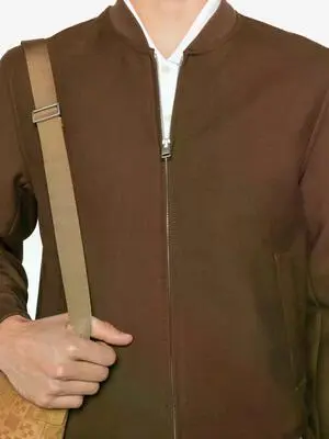 Sandro Zip-up Bomber Jacket - Brown