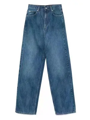 Sandro Striped High-rise Jeans