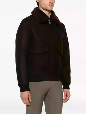 Sandro Zip-up Bomber Jacket - Brown