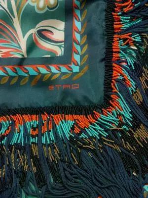 Etro Daffodil-motif Fringed Scarf