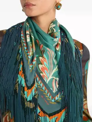 Etro Daffodil-motif Fringed Scarf