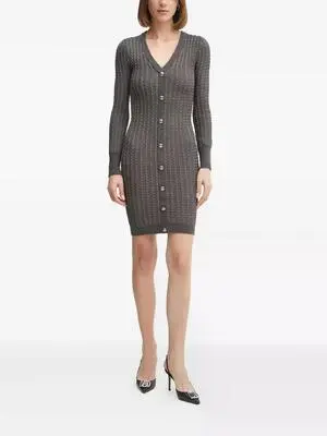 Guess Cable-knit Button-front Midi Dress