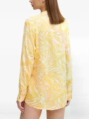 Melissa Odabash Leaf-print Button-down Shirt